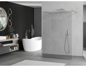 Mexen Kioto, sprchová zástěna Walk-In 125 x 200 cm, 8mm čiré sklo, chromový profil, 800-125-002-01-00