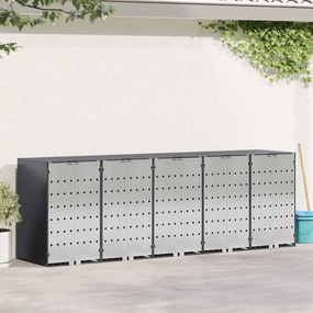 Úložný box na 3 popelnice Nerezová ocel Antracit 3394781
