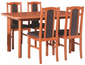 Jídelní set MILENIUM 3 -stůl+4 židle olše/látka č.6 (kat. znač.7) tmav
