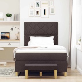 Postel s boxspringem s čelo Tmavě hnědá 200 x 120 cm textil 3344369