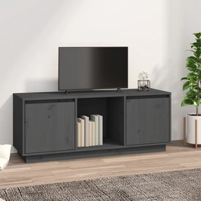 TV skříňka šedá 110,5 x 35 x 44 cm masivní borové dřevo