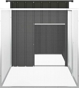 Klec pro kuřata antracitová 200 x 91 x 100 cm pozinkovaná ocel 171544