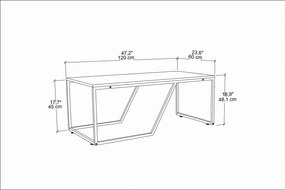 Designový konferenční stolek Waiola 120 cm bílý mramor / zlatý