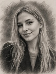 Nostalgický uhel a skica –  Portrét na plátně z vaší fotky