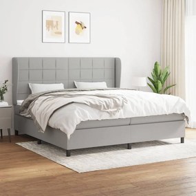 Box spring postel s matrací světle šedá 200 x 200 cm textil 3127989