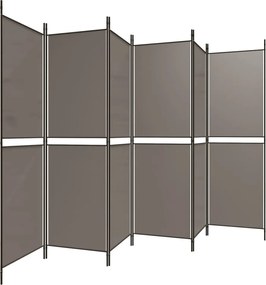 vidaXL 6dílný paraván 300x200 cm textil [350238] Barva: antracitová