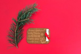 Lepy.cz Dřevěné vánoční přání - Spokojené svátky Velikost (šířka x výška): 15x10cm, Barevná varianta: Ořech