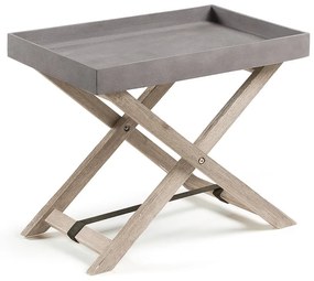 Šedý skládací stolek z akáciového dřeva Kave Home Stahl