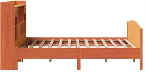 Postel s knihovnou bez matrace 160 x 200 cm masivní borovice 3323139