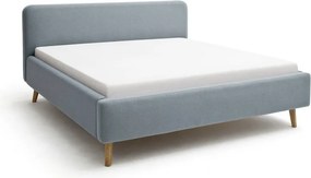 Šedomodrá čalouněná dvoulůžková postel bez roštu 140x200 cm Mattis – Meise Möbel