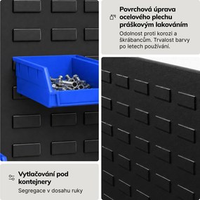 Perforovaná deska na nádoby na dveře černá, 334x684x18 mm: příslušenství k MEGAN