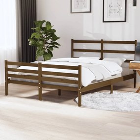Rám postele medově hnědý masivní dřevo 150 x 200 cm King Size,  3103721