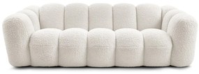Bílá pohovka z textilie bouclé 232 cm Hippolyte – Bobochic Paris