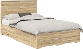Rám postele s čelo Sonoma dub 120 x 200 cm Kompozitní dřevo 3409678