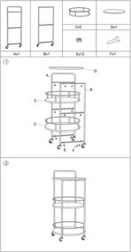 Designový servírovací vozík Abhilash 40 cm černý / hnědý