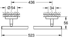 GROHE 41166000 - Držák na osušky 522 mm lesklý chrom