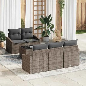 Set pohovek 6 ks Šedá polyratan 3346599