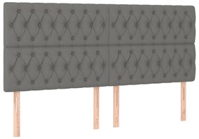 Box spring postel s matrací tmavě šedá 200x200 cm textil,  3136862