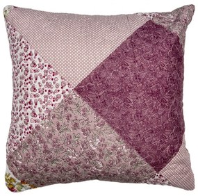 Fialový povlak na polštář s květy Patchwork - 40*40 cm