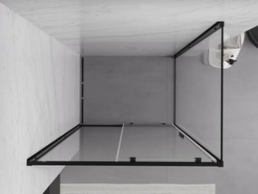 Mexen Exo, posuvná sprchová kabina, dveře 170 cm + boční stěna 80 cm, transparentní sklo, černá, 8151-170-080-70-00