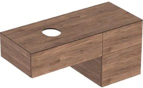 Geberit VariForm - Umyvadlová skříňka, 1200x510x550 mm, 3 zásuvky a zápachová uzávěrka, ořech 501.186.00.1