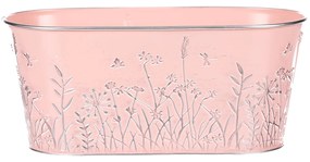 Obal na květiny kovový -truhlík - barva růžová OK6352-PINK