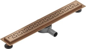 Mexen Flat 360°, lineární podlahový žlab 70 cm, měděná matná, 1C24070-40