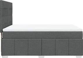 Box spring postel s matrací tmavě šedá 140x200 cm textil 3291692