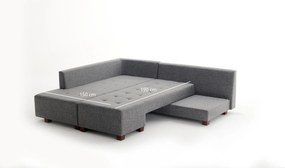 Atelier del sofa Rozkládací rohová pohovka MANAMA šedá levý roh 825BLC1182