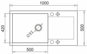 Pyramis 70089601 - Kuchyňský dřez MIDO 100x50 cm granit/černá