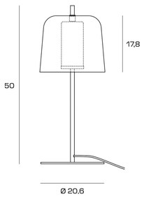 Stolní lampa Frida, zlatá, vnější stínidlo modrá