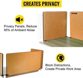 Desk Divider 152,4 cm Desk Privacy Panel, 3 Panel Privacy Akustický panel – Žlutá