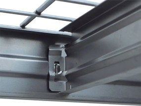 Kovový regál BULLRACK RIVET, 200x180x60 cm, 4x síťovaná drátěná police, 600 kg na polici, zinek