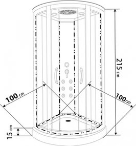BPS-koupelny Hydromasážní box WSH7602B 100, 100x100