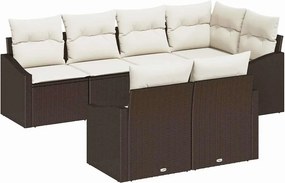 Set pohovek 7 ks Hnědá polyratan 3346758