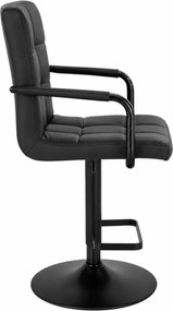 LuxuryForm DESIGN Barová židle VERONA BLACK na černé kulaté podstavě - černá