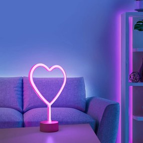 LED stolní lampa Neon Herz, na baterii