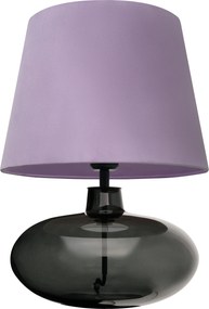 Stolní lampa Sawa Velvet tónovaný podstavec s černým držákem fialková