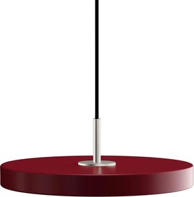 Závěsná lampa Asteria Mini se stříbrným držákem vínově červená