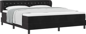 Postel s boxspringem s čelo Černá 180 x 200 cm samet 3340348