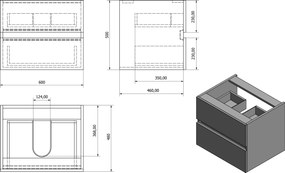Sapho Avice AV065 umyvadlová skříňka 60 x 50 cm bílá