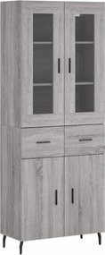 Skříň highboard šedá sonoma 69,5 x 34 x 180 cm kompozitní dřevo 3198551