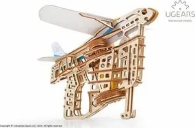 Ugears 3D dřevěné mechanické puzzle Vystřelovací letadlo / od 14 let /