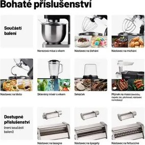 Lauben Kitchen Machine 1200BC černá / Kuchyňský robot / 1200W / 5.5 l