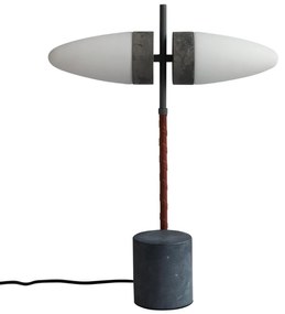 Opálově bílá stolní lampa 101Copenhagen Bull s mramorovou podstavou
