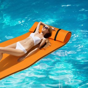 Costway Vodní houpací síť plavecká podložka plavecký raft vodní postel oranžová