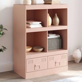 Highboard růžový 67 x 39 x 95 cm ocel