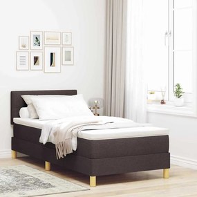 Postel s boxspringem s čelo Tmavě hnědá 100 x 200 cm textil 3338898