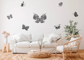 Samolepka na zeď Černé Kreslené Motýly | 65 x 85 cm | DF0459