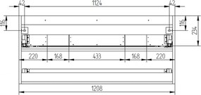 Mereo Mereo, Aira, koupelnová skříňka 121 cm, bílá, dub, šedá, CN733S